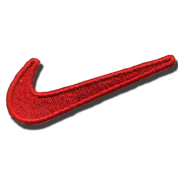 Red Nike Swoosh Embroidered Iron On Patches - Patchcrafts.com