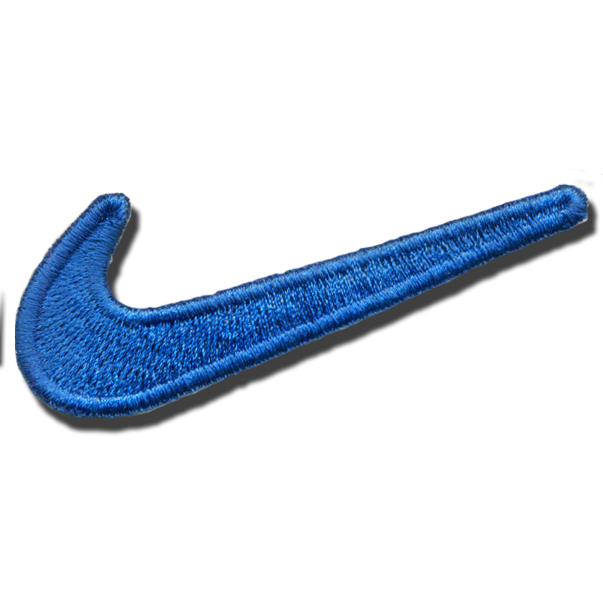 Royal Blue Nike Swoosh Embroidered Iron On Patches - Patchcrafts.com