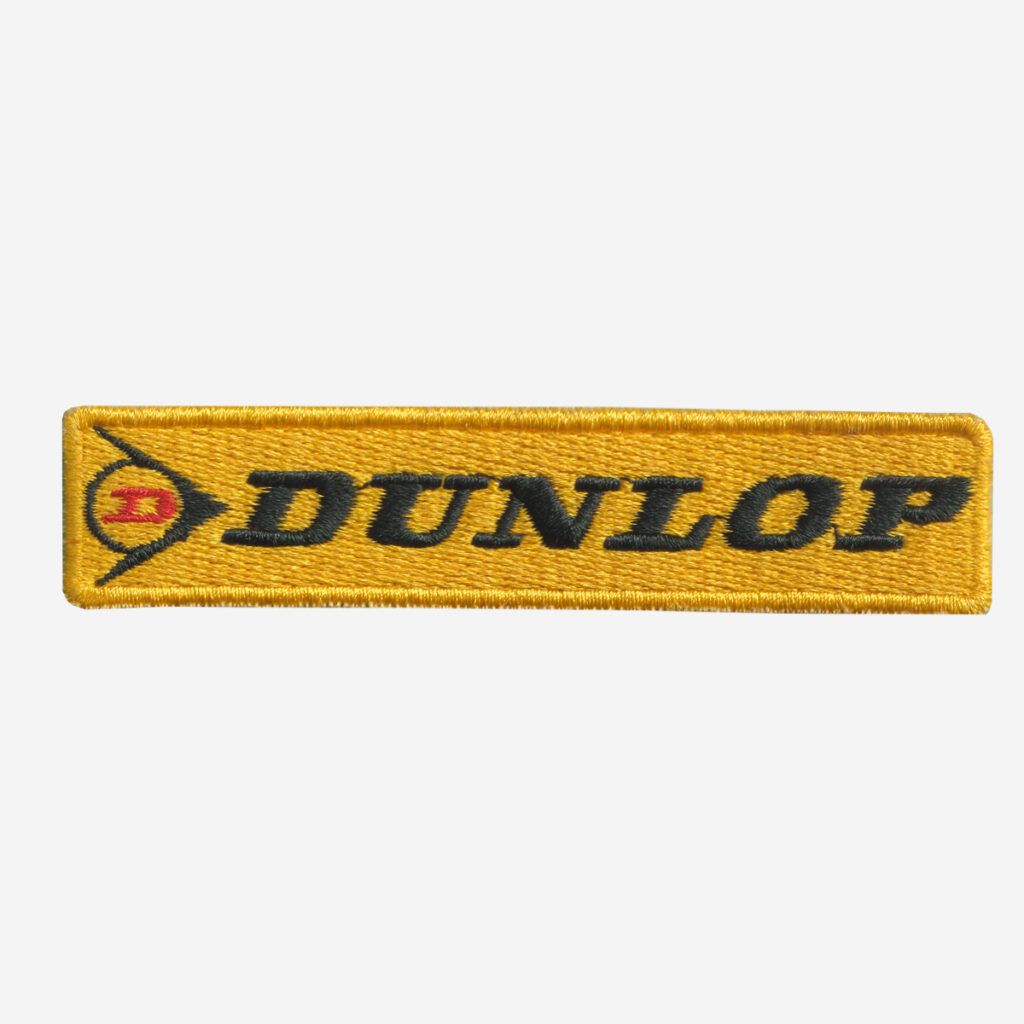 Dunlop Tyres Logo Embroidered Iron On Patch - Patchcrafts.com