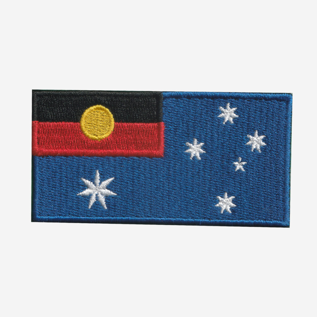 Australian Flag with Aboriginal Flag Embroidered Iron On Patch ...