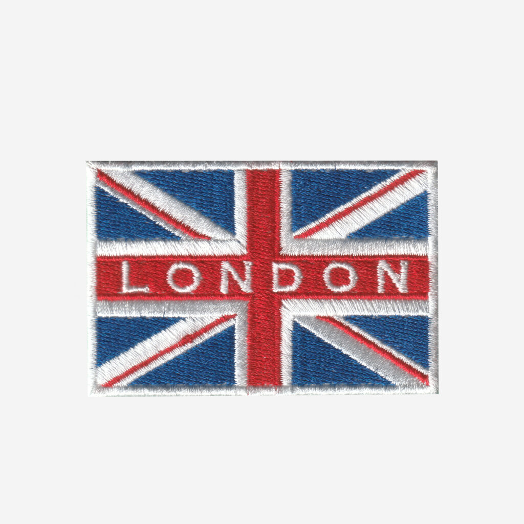 London Text On A British Union Jack Flag Embroidered Iron On Patch ...