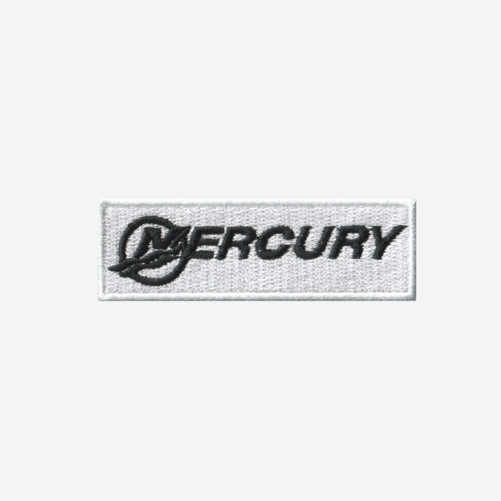Mercury Boat Logo Embroidered Iron On Patch - Patchcrafts.com