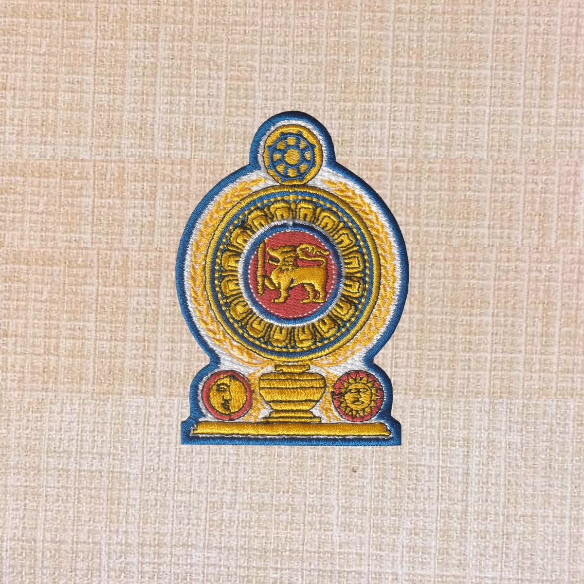 National Emblem of Sri Lanka Embroidered Iron On Patch - Patchcrafts.com