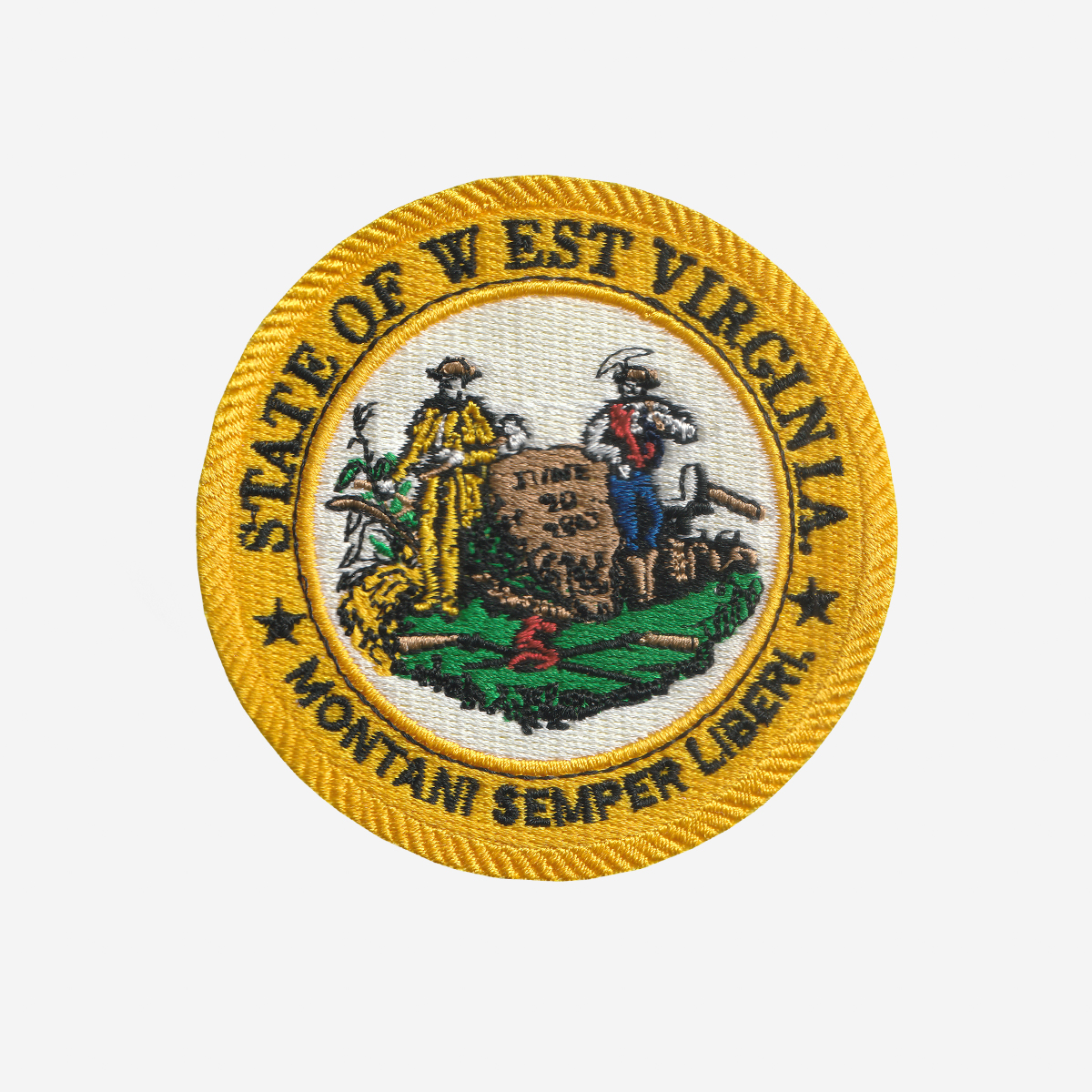 Seal of West Virginia Embroidered Iron On Patch - Patchcrafts.com