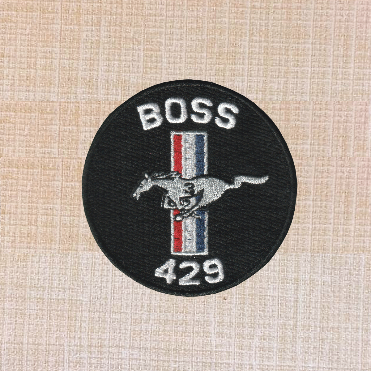 Ford Mustang BOSS 429 Logo Logo Embroidered Iron On Patch - Patchcrafts.com