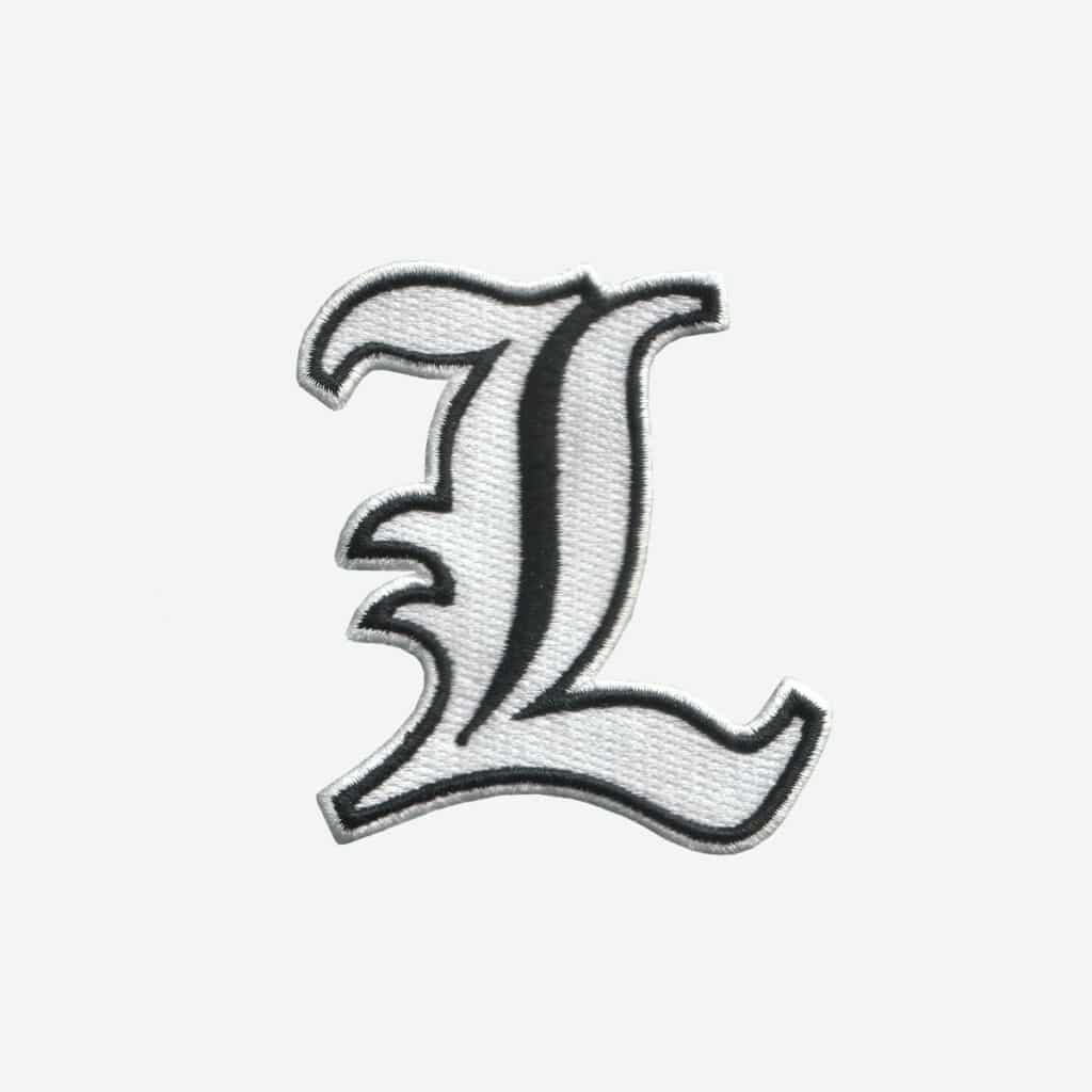 Death Note L Logo Embroidered Iron On Patch - Patchcrafts.com