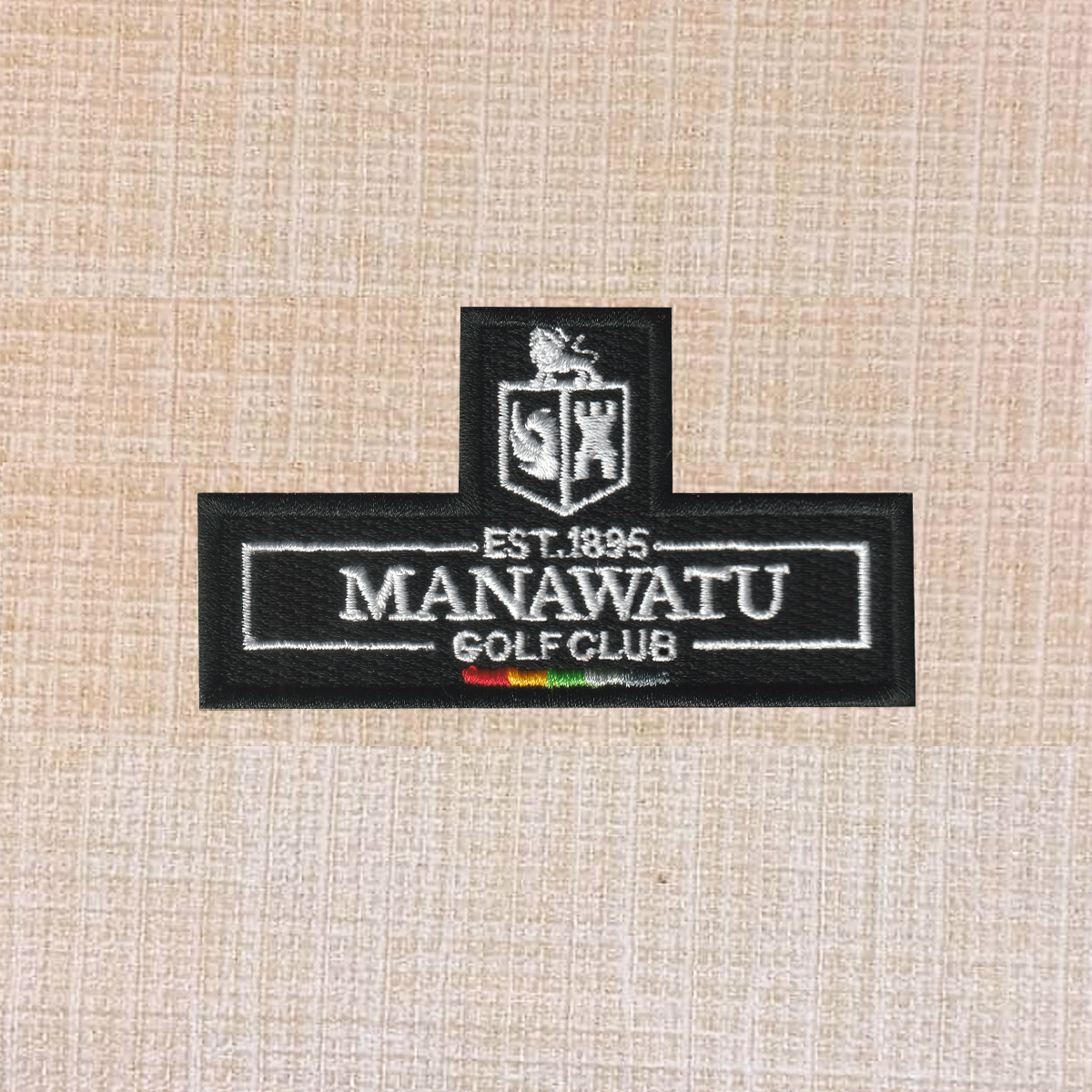 Manawatu Golf Club Logo Embroidered Iron On Patch Black - Patchcrafts.com